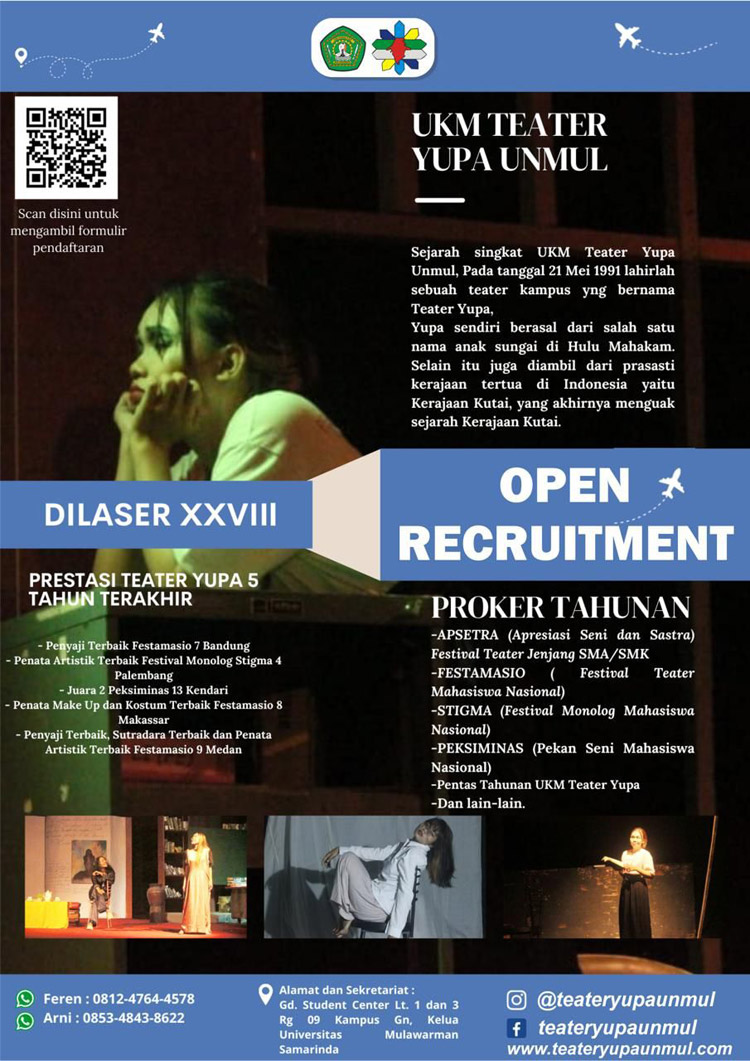 OPEN RECRUITMENT UKM TEATER YUPA | Universitas Mulawarman